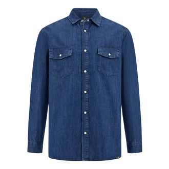 Boggi Milano Homme, Chemises, Bleu, Taille: L Chemise Oversize en Denim de Coton