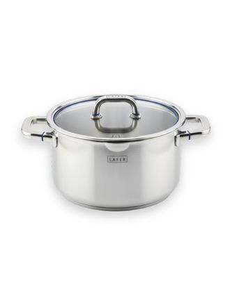 Lafer Johann Lafer - Kochtopf Induktion - Fleischtopf gro&szlig; 24 cm 5,5 L Edelstahl mit Glasdeckel | Akkutherm-Speichersystem & &Ouml;l-Dosiersystem | Backofen & Sp