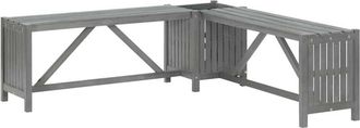 vidaXL Vidaxl - Banc dangle de jardin et jardini&egrave;re 117 cm bois dacacia gris