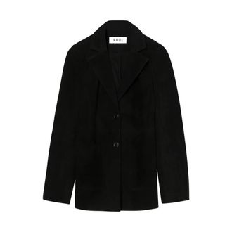 R&oacute;he Hw25 Suede Cinched Blazer - - Jackets - Damen - Schwarzk - L