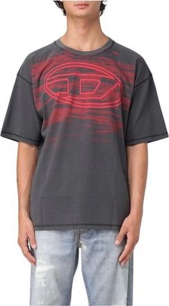 Diesel Homme, Tops, Noir, Taille: S T-Shirt à Imprimé Graphique