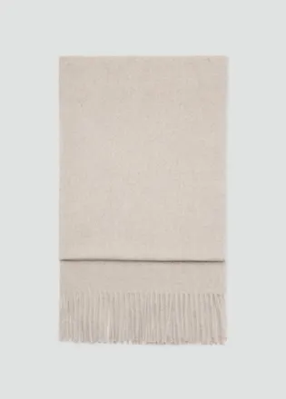 Mango &Eacute;charpe &agrave; franges sable - Femme - Taille unique - MANGO
