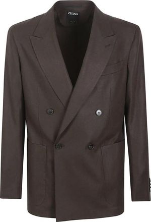 Ermenegildo Zegna Homme, Vestes, Brun, Taille: L Blazer en lin