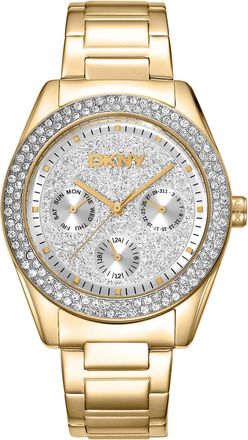 DKNY Uhr - Quarzuhr Chambers Multi Glitz - Gr. unisize - in Gold - f&uuml;r Damen