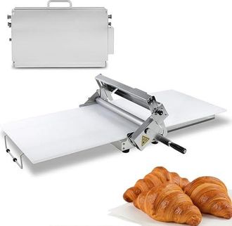 Generic Machine &Agrave; Laminer la P&acirc;te Pliante, Rouleau &Agrave; P&acirc;te Manuel de 12 Pouces avec &Eacute;paisseur R&eacute;glable de 0,5 &Agrave; 25 Mm, Rouleau &Agrave; P&acirc;tisserie en Acier Inoxydable