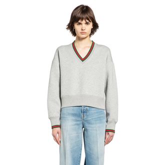 Gucci Web V-Neck Sweatshirt