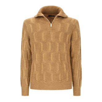 Zanone Pull en laine biscuit - Homme - Pulls - Brun - Taille: XL