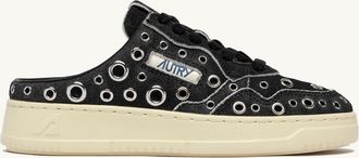 Autry BASKETS MEDALIST MULE EN CUIR NOIR AVEC DETAILS CLOUS