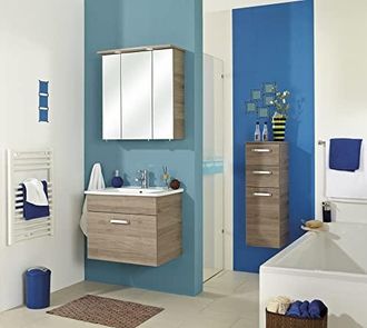 PELIPAL Quickset 313 Badmöbel-Set, Holzwerkstoff, Sanremo Eiche, 200/95/45 cm