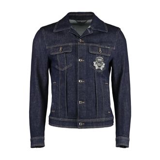 Dolce & Gabbana Denimjacke mit Wappenemblem - - Jackets - Herren - Blau - M