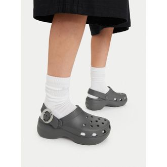 Crocs Pantoletten Crocs Classic Platform Buckle Clog 213230 Grau