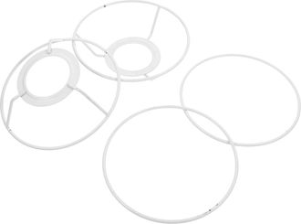 Vosarea 2 Sätze Lampenschirm Ring Gestell E27 DIY Lampenschirm Ring Set für Tisch Stehlampe, Pendellampe, Weiß