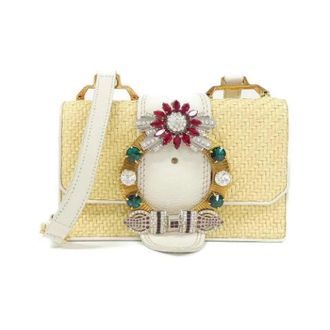 Miu Miu Pre-owned Paglia Madras Schultertasche - - Pre-owned - Damen - Beige - ONE SIZE