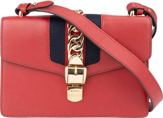 Gucci Crossbody Bags - Gucci Red Leather Sylvie Shoulder Bag - Gr. unisize - in Rot - f&uuml;r Damen