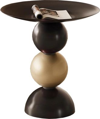 Generic Runder Beistelltisch, moderner runder Nachttisch, Getr&auml;nketisch aus Metall, Akzenttisch f&uuml;r Wohnzimmer, Schlafzimmer, Balkon, B&uuml;ro, Kleiner Sofatisch