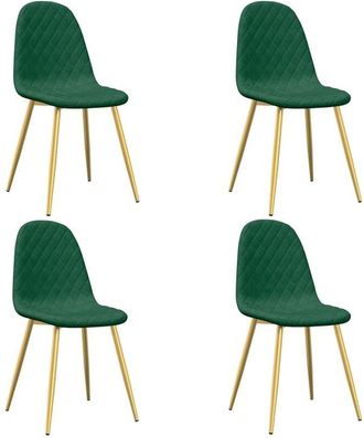 vidaXL Vidaxl - Chaises &agrave; manger lot de 4 Vert fonc&eacute; Velours