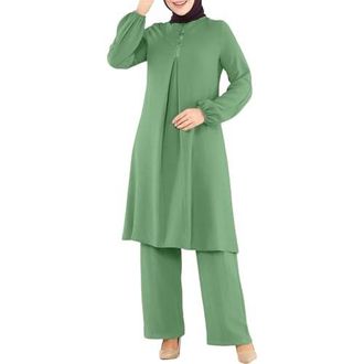 Generic Ensemble de v&ecirc;tements de d&eacute;tente pour femme - Ensemble 2 pi&egrave;ces - Sweat court sur le devant - Pantalon de surv&ecirc;tement &agrave; jambe large - Costume de loisi