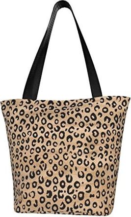 AOOEDM Sac d&eacute;picerie r&eacute;utilisable imprim&eacute; animal noir ivoire sac &agrave; provisions sac &agrave; bandouli&egrave;re d&eacute;contract&eacute; sac &agrave; main pour hommes femmes sac de march&eacute; ECO s