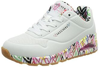 Skechers Femme Uno Loving Love Chaussures>Femme>Baskets-Mode, White Durabuck Multi Colored Mesh Trim, 40 EU