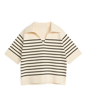 Arket Baumwollpullover Mit Kragen -Beige