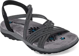 Skechers Reggae Slim Sandales pour femme Beige, Noir, 40 EU