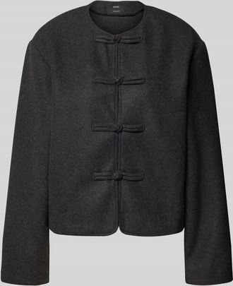 Mango Regular Fit Wolljacke aus Baumwoll-Mix mit Hakenverschluss