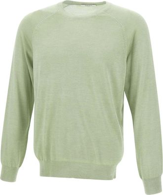 KANGRA Homme, Pulls, Vert, Taille: S Pull ras du cou en soie et cachemire