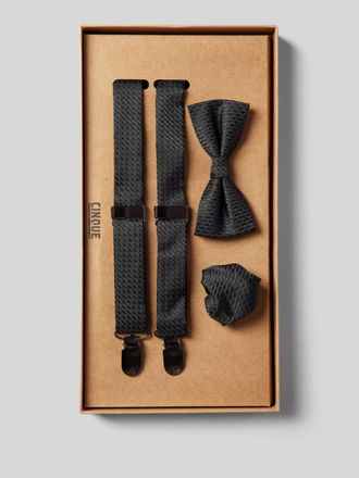 Cinque Hosenträger im Set mit Fliege und Einstecktuch Modell Enrico