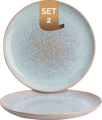 Palmers Light Blue Sea - Fr&uuml;hst&uuml;cksteller &Oslash;22,5 cm - 2 St&uuml;ck - Wei&szlig;/Hellblau Steinzeug - Sp&uuml;lmaschinen- & Ofengeeignet - Reaktive Glasur