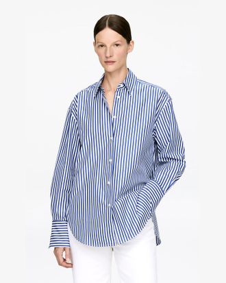 Arket Popeline-Hemd Mit Lockerer Passform -Blau