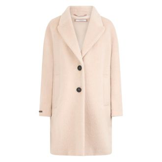 PESERICO Femme, Manteaux, Beige, Taille: 44 FR Long Wool Coat