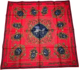 Celine unisex, Pre-owned, Rouge, Taille: ONE Size Foulard en soie Vintage Pre-owned