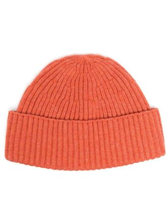Brunello Cucinelli Gerippte Kaschmirm&uuml;tze - Orange