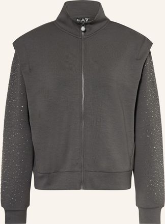 Emporio Armani ea7 Emporio Armani Sweatjacke Train Precious Mit Schmucksteinen grau