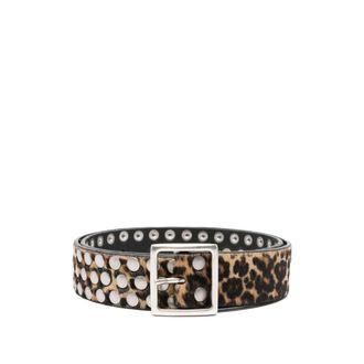 Golden Goose Leo Nieteng&uuml;rtel aus Leder - - Accessories - Damen - Braun - 80 CM