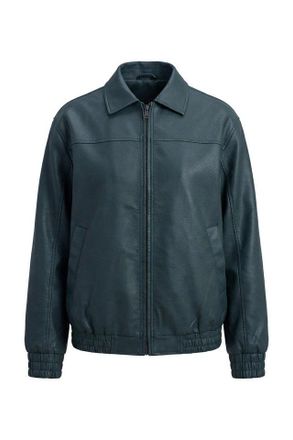 STUDIO UNTOLD Sommerjacke Blouson Boxy oversized Shape Lederoptik