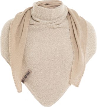 Knit Factory Ella Dreieckstuch - Dreieckstuch Damen - Fein Gestrickter Damen Schal - Halst&uuml;cher f&uuml;r Damen - F&uuml;r Fr&uuml;hling und Sommer - Baumwollmix - 180x70 cm - Ecr