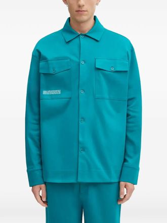 PANGAIA chest-pocket button-up shirt - Gr&uuml;n