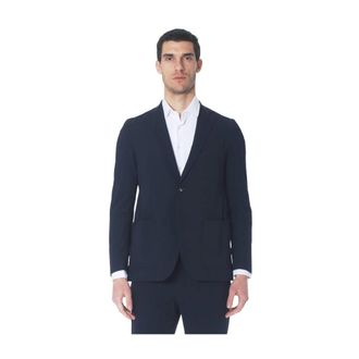 Roberto Ricci Design Giacca monopetto in tessuto stretch Surflex no stiro - - Jackets - Herren - Blau - 2XL