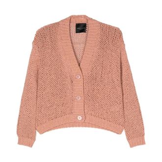 Roberto Collina Wei&szlig;er Baumwollstrickknopf-Cardigan - - Knitwear - Damen - Orange - M