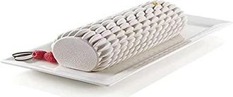 Silikomart | Silikon-Kuchenform Modern BÛCHE QUENELLE, Antihaft, 1er Pack Kuchenform, 3D Design, 243 x 90 mm, h 77 mm, Volumen 1,3 ml, Made in Italy
