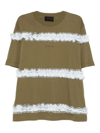 Simone Rocha t-shirt à détails volantés - Vert
