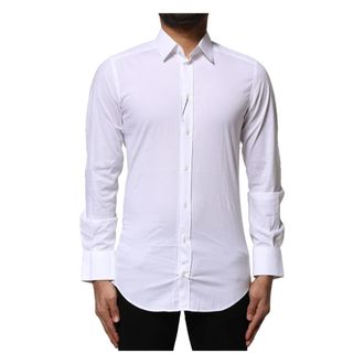Dolce & Gabbana Dress Gold Shirt - - Shirts - Herren - Wei&szlig; - XS