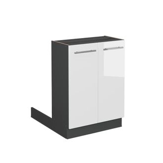 Vicco K&uuml;cheninsel Fame-Line, Wei&szlig; Hochglanz/Anthrazit, 60 cm ohne Arbeitsplatte