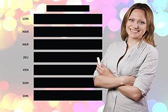 Ambiance Sticker Ambiance-Live s-Schiefer-weekcalendar+liq-Chalk wandtattoo, Schwarz, Sticker Mural