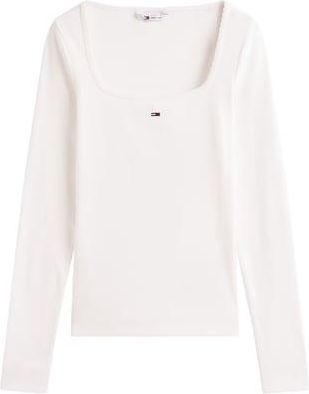 Tommy Hilfiger T-shirt c&ocirc;tel&eacute; &agrave; col carr&eacute; en coton m&eacute;lang&eacute;