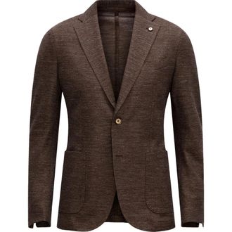 L.B.M. 1911 Braune Regular Fit Leinen Baumwolle Americana - - Jackets - Herren - Braun - L
