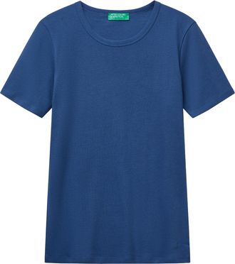 Benetton Damen 3ga2e16a0 T-Shirt, blau, X-Large