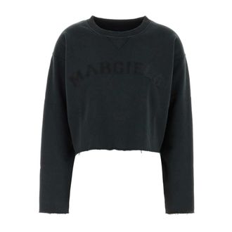 Maison Margiela Femme, Sweatshirts et sweats &agrave; capuche, Noir, Taille: 42 FR SweaT-shirt en coton