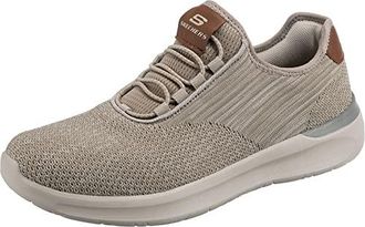 Skechers Baskets Lattimore Coringa pour Homme, Maille tricotée Taupe, 42 EU